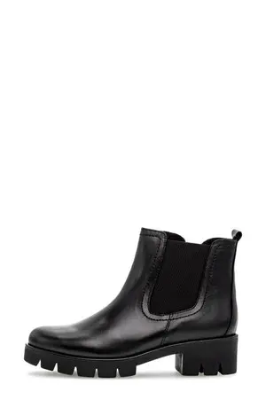Gabor Lug Sole Ankle Boots - Black