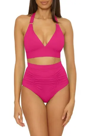 SOLUNA High-waist Bikini Bottom - Hot Pink