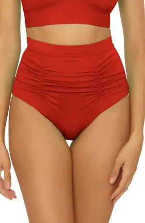 SOLUNA High-Waist Bikini Bottom Red