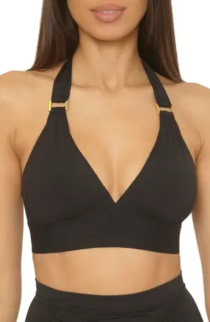 SOLUNA Sun Goddess Halter Bikini Top Black
