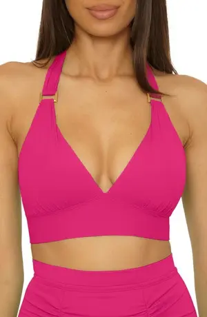 SOLUNA Sun Goddess Halter Bikini Top - Hot Pink