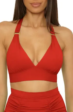 SOLUNA Sun Goddess Halter Bikini Top - Red