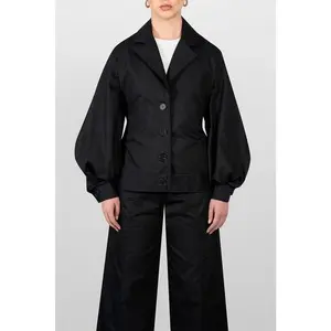 LAURA APARICIO Drill Bomber Jacket - Black