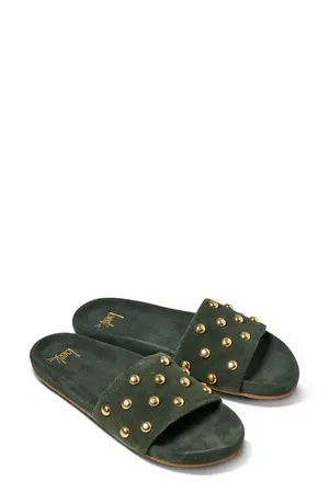 Beek Gallito Studded Leather Slide Sandal - Ivy