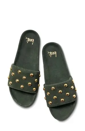 Beek Gallito Studded Leather Slide Sandal - Ivy