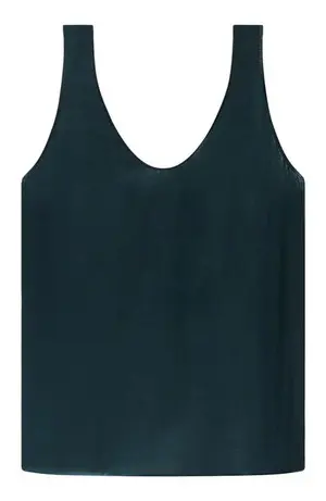 Another Tomorrow Sleeveless Tank Blouse - Juniper