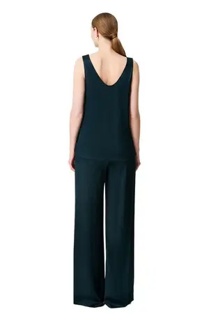 Another Tomorrow Sleeveless Tank Blouse - Juniper