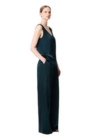 Another Tomorrow Sleeveless Tank Blouse - Juniper