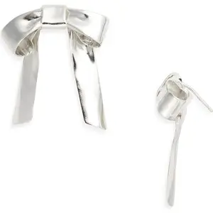 SHANA CAVE Small Bow Stud Earrings - Silver