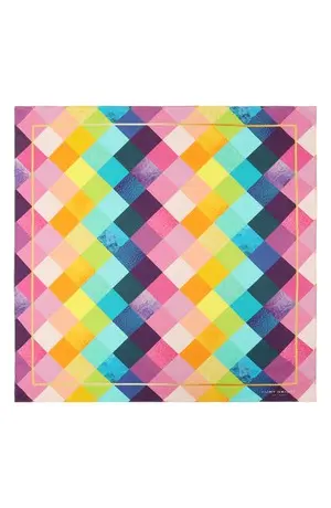 Kurt Geiger Stained Glass Print Silk Square Scarf - Classic Rainbow