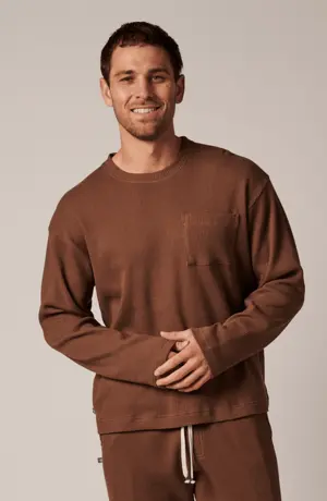 LEISURE LAB Cozy Cotton Crewneck - Hazelnut
