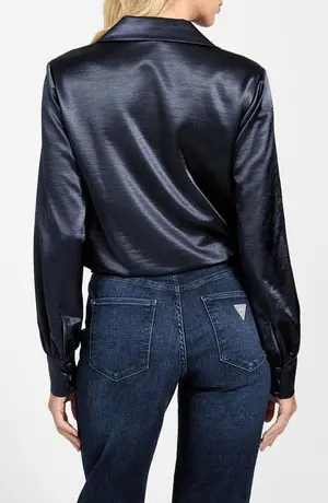 Guess Leah Long Sleeve Satin Bodysuit