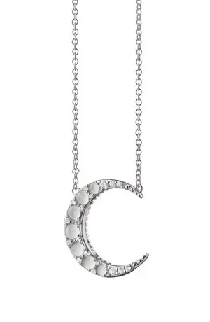 Monica Rich Kosann Mini Crescent Moon Pendant Necklace - Silver
