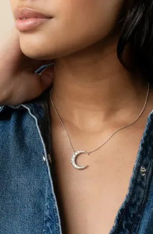 Monica Rich Kosann Mini Crescent Moon Pendant Necklace
