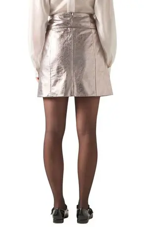 LK BENNETT Zig Faux Leather Mini Skirt