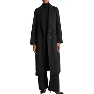 Vince Classic Wool Blend Coat - Black