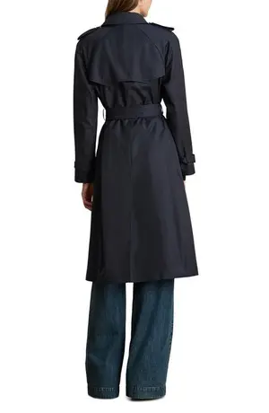 Ralph Lauren Double-breasted Cotton-blend Trench Coat - Dark Navy