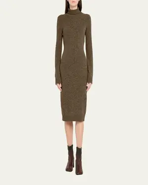 MAISON MARGIELA Wool-blend Turtleneck Midi Dress