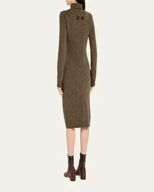 MAISON MARGIELA Wool-blend Turtleneck Midi Dress