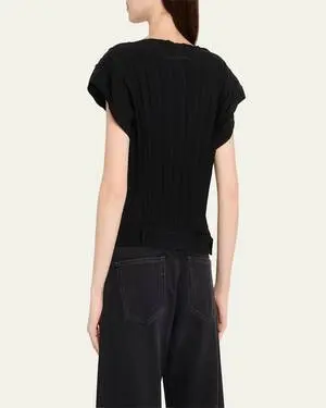 MAISON MARGIELA High-neck Ribbed Top