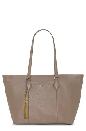 Vince Camuto Leather Tote Bag - Dark Beige