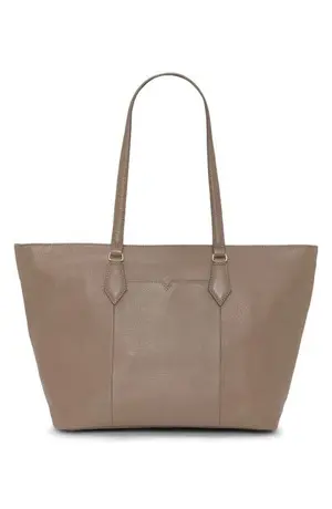 Vince Camuto Leather Tote Bag - Dark Beige