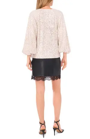 Vince Camuto Sequin Balloon Sleeve Top