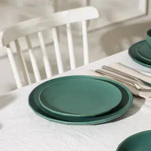 STONE + LAIN Rio Stoneware 4-piece Dinner Plate Set - Green