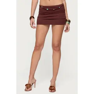 EDIKTED Beaded Belt Mini Skirt