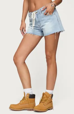 EDIKTED Milla Low Rise Denim Shorts