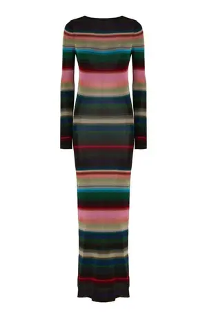 Missoni Long Backless Striped Knit Dress