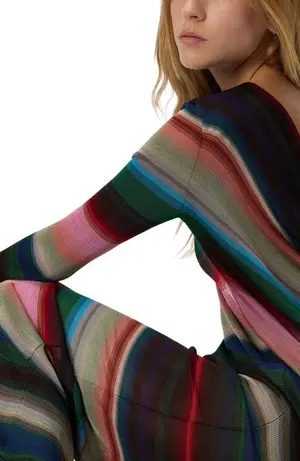Missoni Long Backless Striped Knit Dress