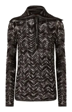 Missoni High-neck Chevron-patterned Sweater