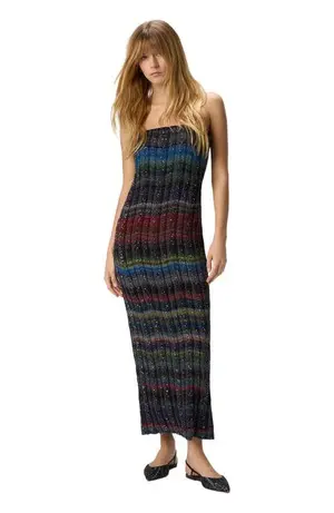 Missoni Long Strapless Wave Pattern Dress