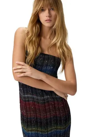 Missoni Long Strapless Wave Pattern Dress