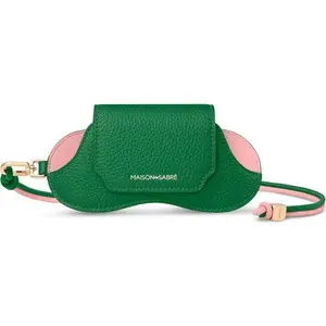 MAISON DE SABRE Leather Sunglasses Case Emerald Lily