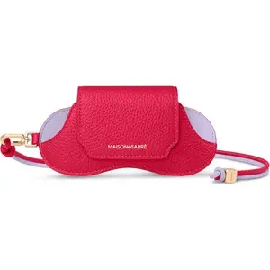 MAISON DE SABRE Leather Sunglasses Case Fuchsia Lavender