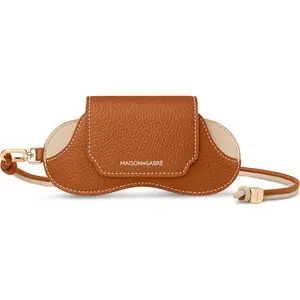 MAISON DE SABRE Leather Sunglasses Case Pecan Nude