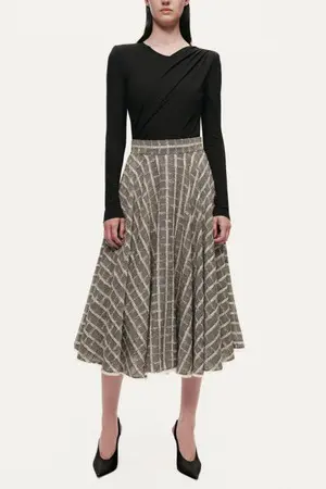 NOCTURNE Frill-trimmed Ruffle Midi Skirt