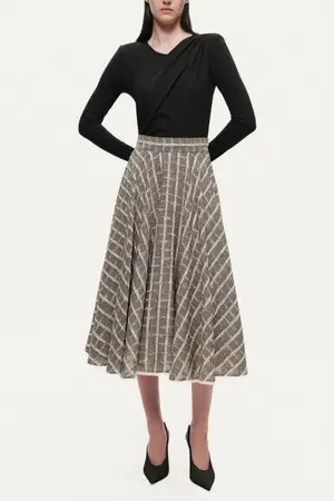 NOCTURNE Frill-trimmed Ruffle Midi Skirt