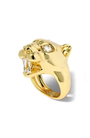 Alexis Bittar Panther Visage Cocktail Ring