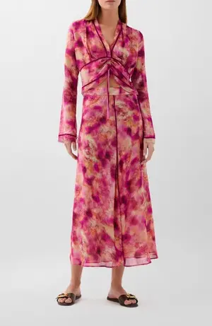 SCALPERS Tie Dye Printed Midi Skirt