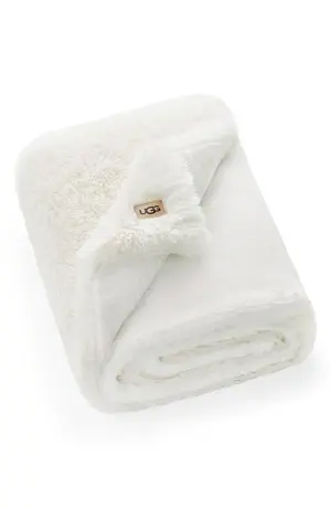 UGG Corben Faux Fur Throw Blanket - Snow