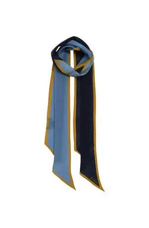 Echo Colorblock Silk Bias Scarf - Navy