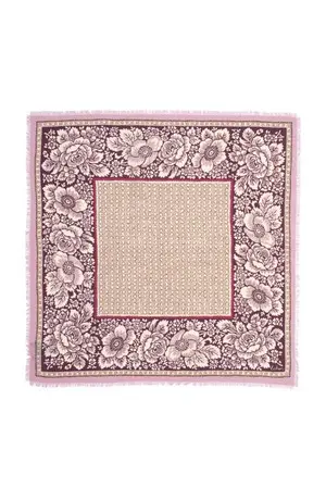 Echo Vintage Floral Dot Wool Bandana - Fig