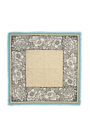 Echo Vintage Floral Dot Wool Bandana - Olive