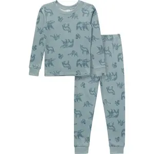 MODERN MOMENTS™ BY GERBER Hacci Sung Fit Footless Pajama Set - Blue Animals