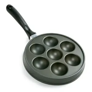 NORPRO Stuffed Aebleskiver Pancake Pan With 2.25-inch Cavities - Black