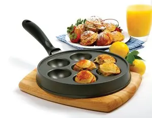 NORPRO Stuffed Aebleskiver Pancake Pan With 2.25-inch Cavities