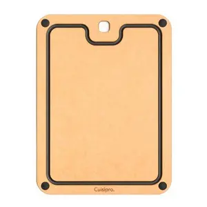 CUISIPRO Fibre Wood Cutting Board With Silicone Feet - Natural